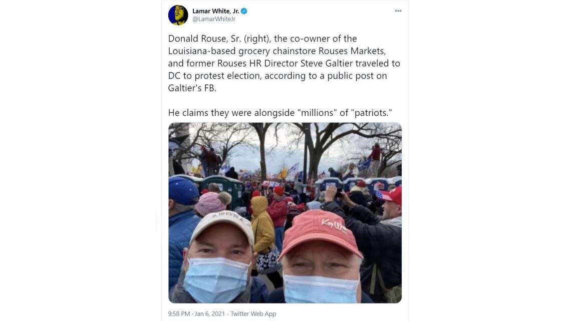 Rouses grocery store owner attends Capitol riot in DC | Biloxi Sun Herald